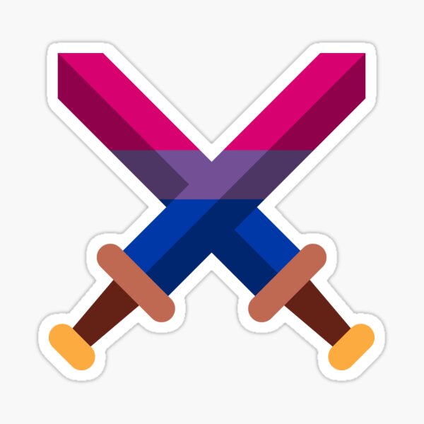 "Bisexual Pride Crossed Swords Emoji" Sticker for Sale by xhaf3ri ...
