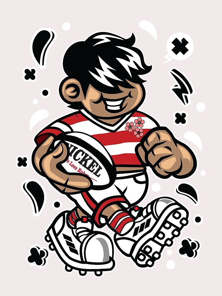 "Japan Rugby T-shirt - Funny Japanese Cartoon Character Playing Rugby ...