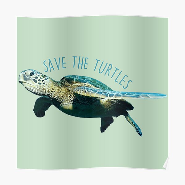 "Save the turtles" Poster for Sale by MadEDesigns | Redbubble