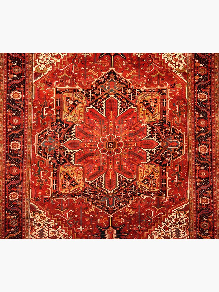 "Antique Persian Rug Red Black Carpet Pattern" Throw Blanket for Sale ...