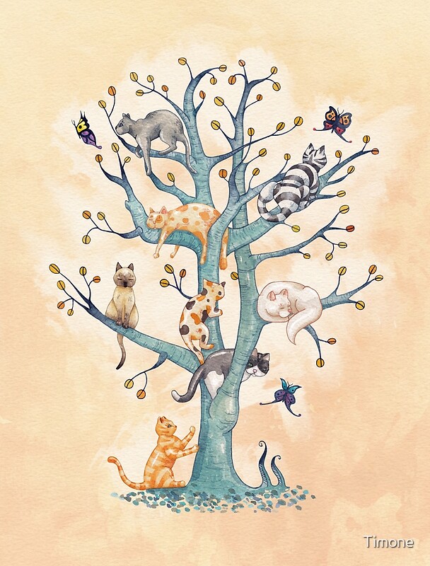 "The tree of cat life" by Timone | Redbubble