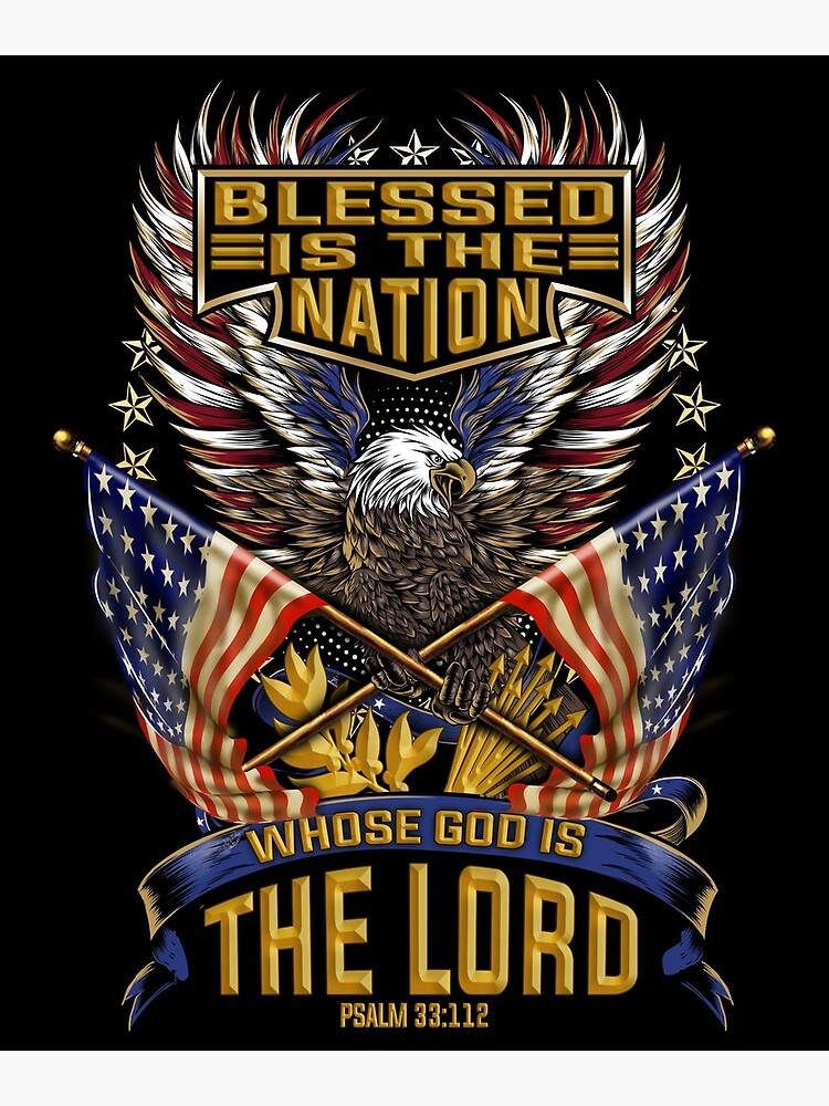 "Christian Patriotic American Flags & Eagle Blessed Is The Nation Whose ...