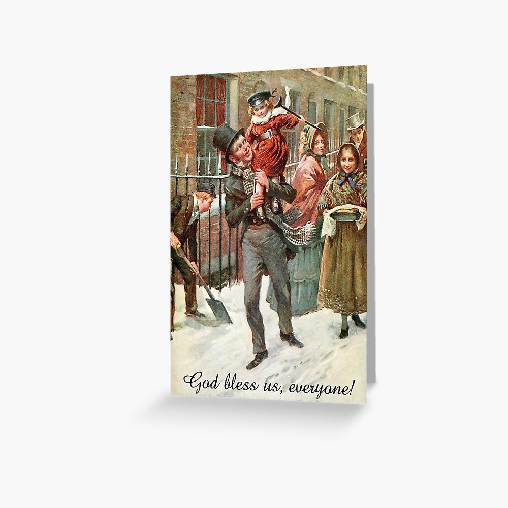 "Tiny Tim and his Father by Harold Copping" Greeting Card for Sale by ...
