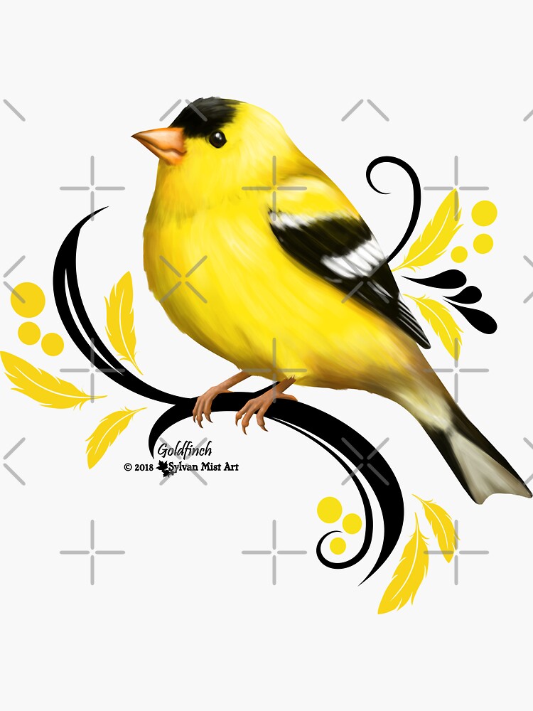 "Goldfinch" Sticker by sylvanmist | Redbubble