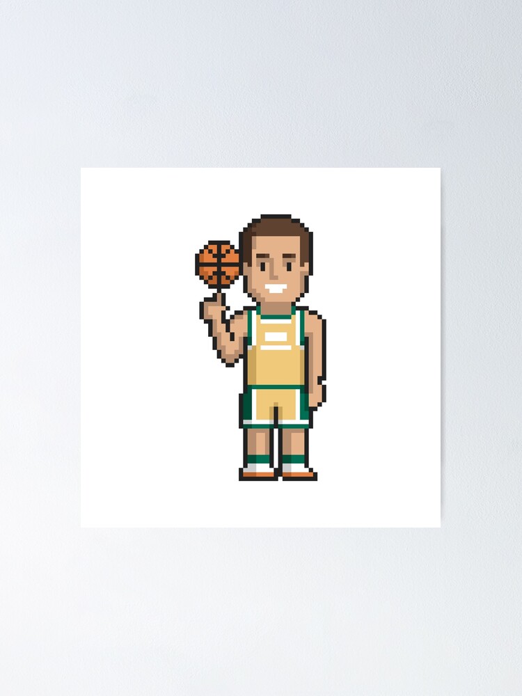 "Basketball player pixel art on white background." Poster for Sale by ...