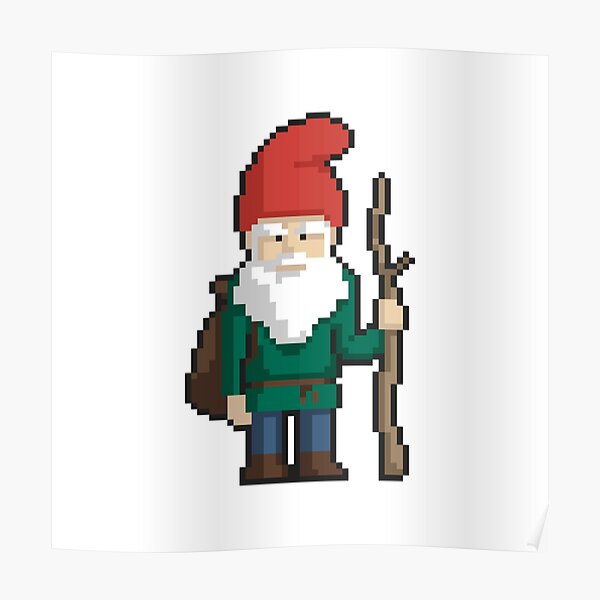"Dwarf pixel art on white background." Poster for Sale by ...