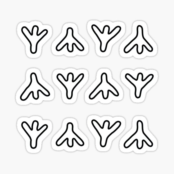 "Chicken Feet - Geometric Pattern (Black)" Sticker for Sale by ...