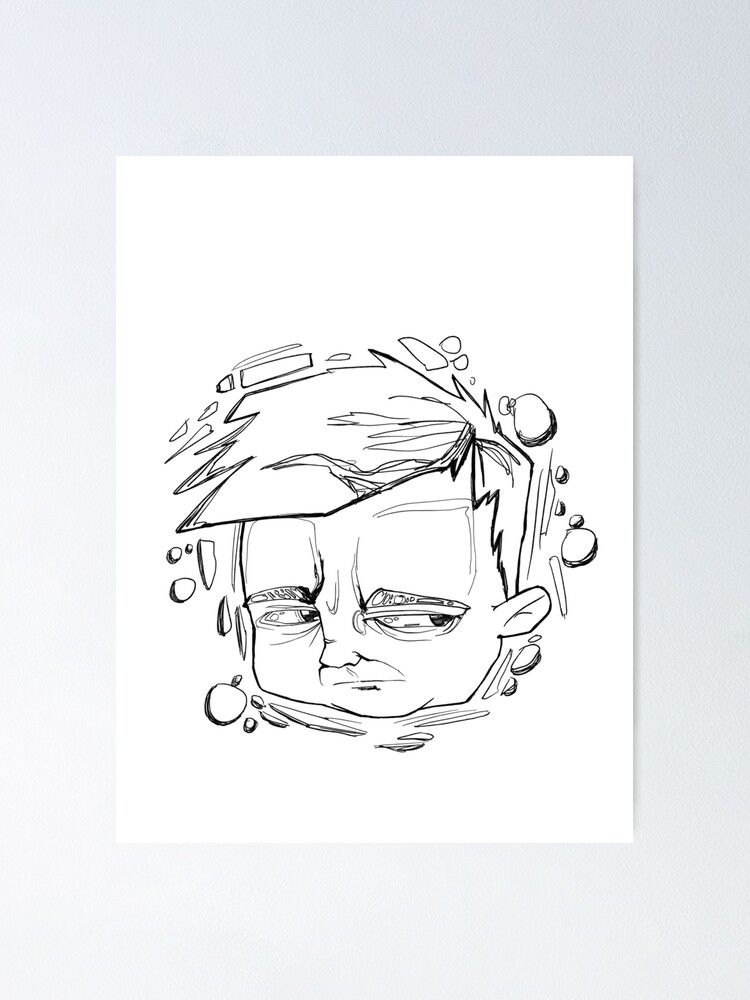 "Sketchy Jittery Bubbles Face" Poster for Sale by Russtache108 | Redbubble