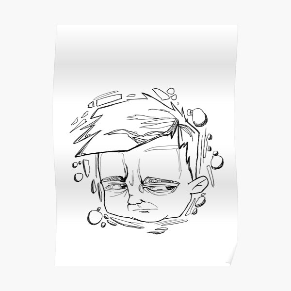 "Sketchy Jittery Bubbles Face" Poster for Sale by Russtache108 | Redbubble