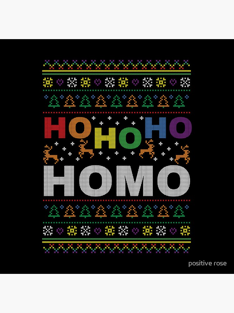 "HO HO Ho HOMO Funny Gay Pride Coming Out Ugly Christmas Sweater Gift ...