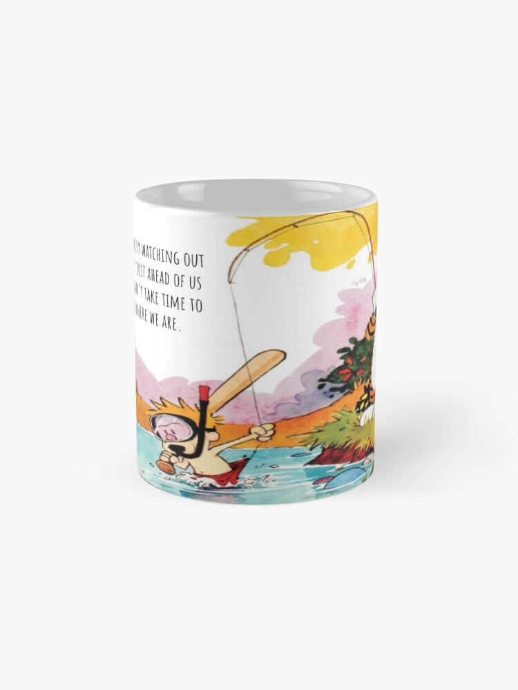 "Calvin & Hobbes Fishing " Coffee Mug for Sale by xceleste | Redbubble