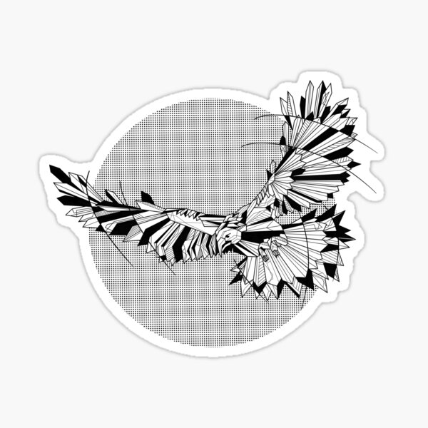 "Black and white geometric Hawk" Sticker by piedaydesigns | Redbubble