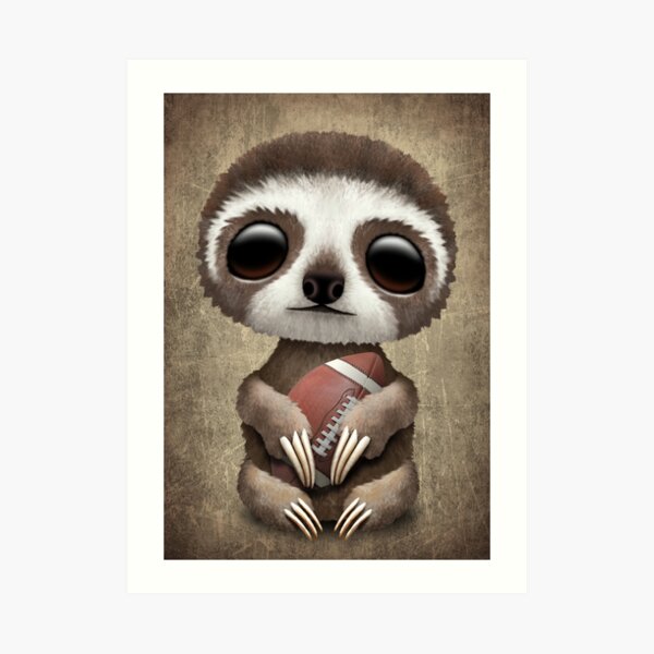 "Baby Sloth Playing With Football" Art Print for Sale by JeffBartels ...
