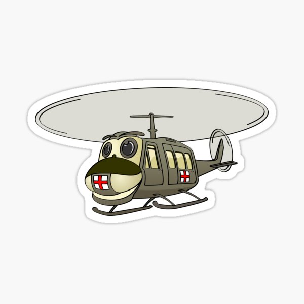 "Medevac Helicopter Cartoon." Sticker for Sale by Graphxpro | Redbubble