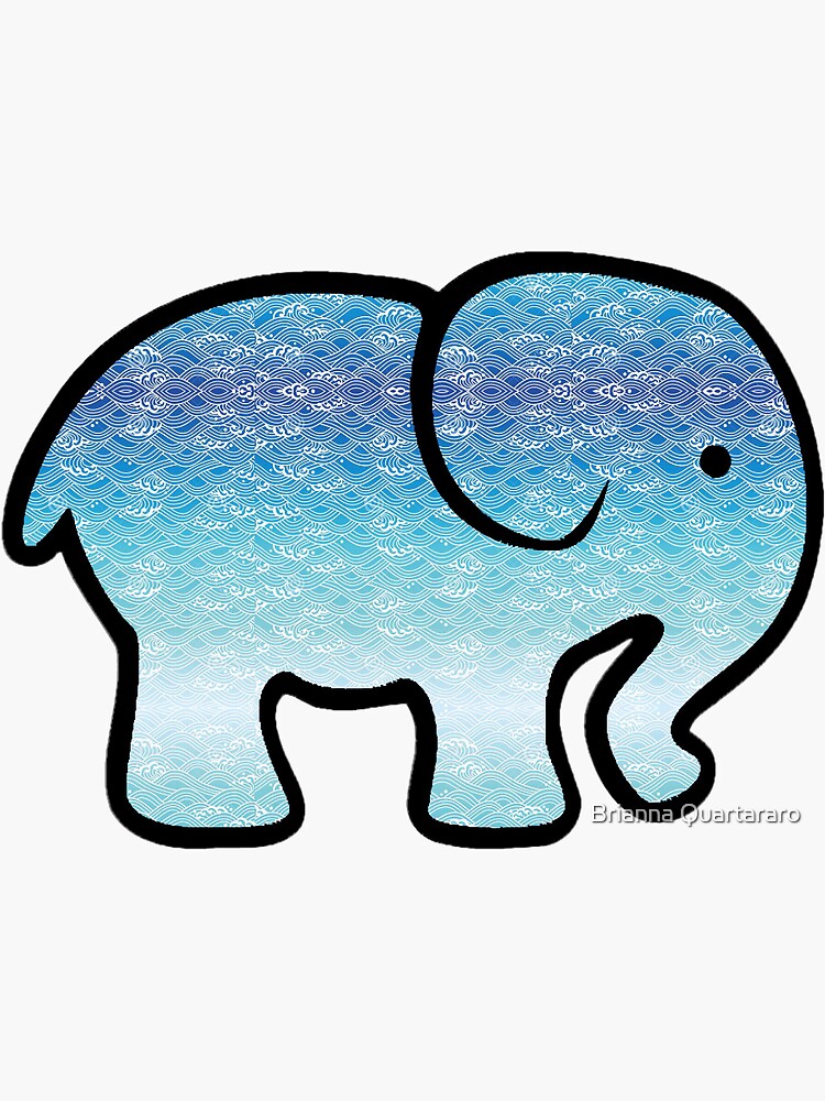 "Blue Elephant" Sticker for Sale by Brianna Quartararo | Redbubble