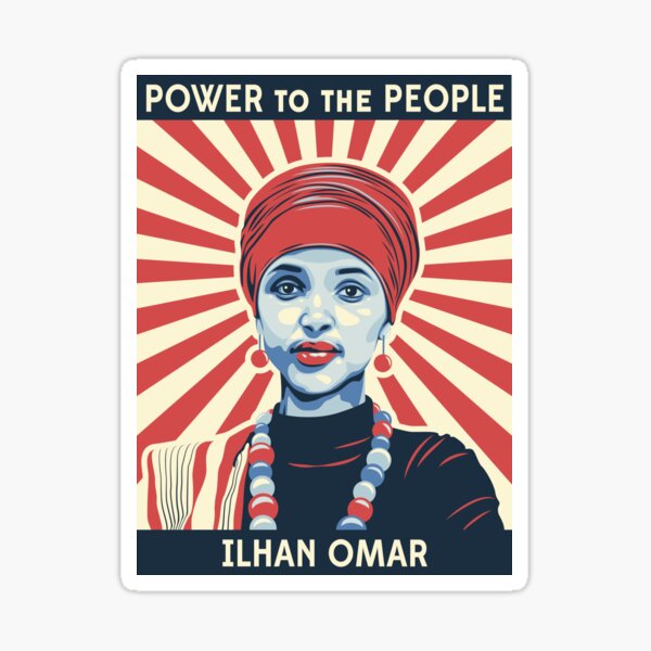 "Ilhan Omar" Sticker for Sale by MariMansfield | Redbubble