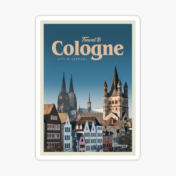 "Visit Cologne" Sticker for Sale by Mercury Club | Redbubble
