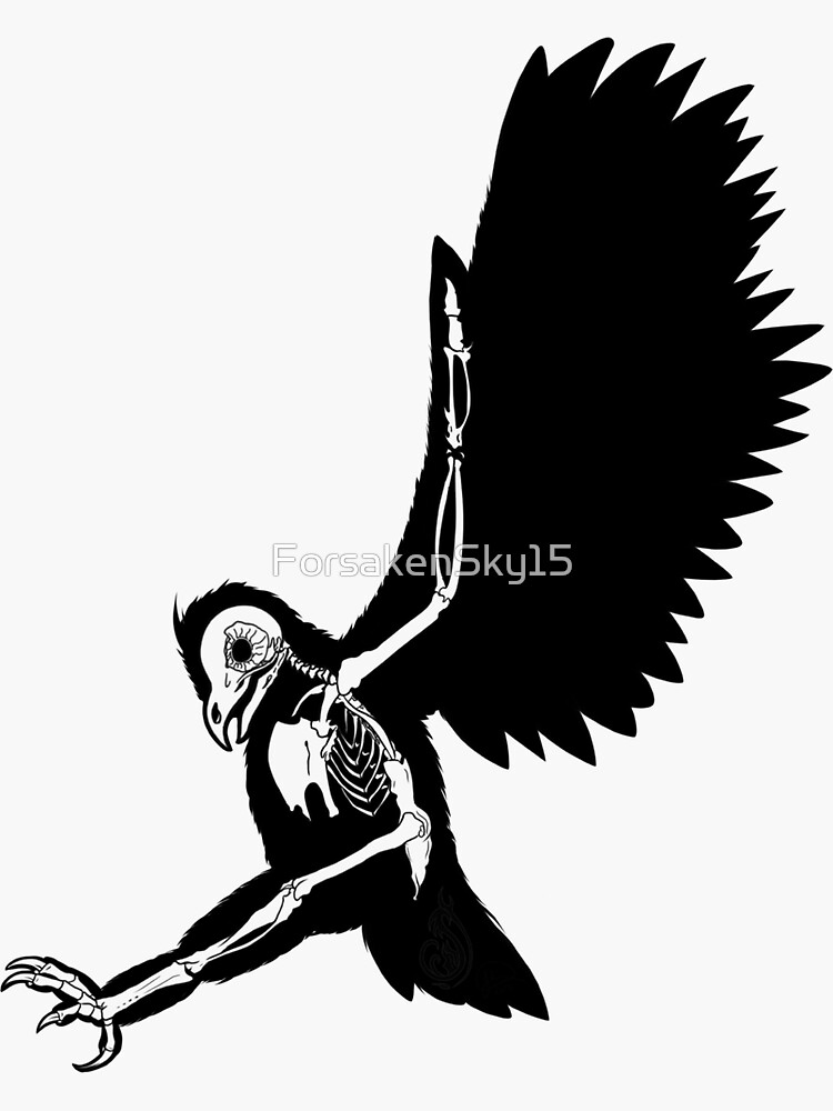 Pegatina «Silueta esqueleto - aterrizaje de búho» de ForsakenSky15 ...
