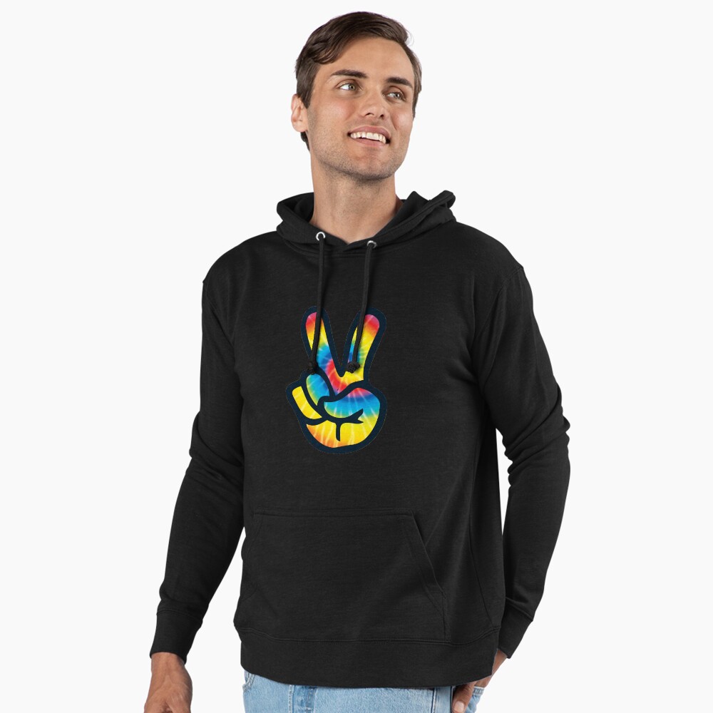 "Tie Dye Peace Sign Hand Design | V Symbol 60s 70s 80s Art" Sticker for ...