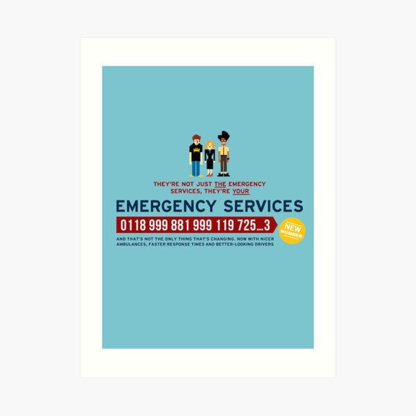 "IT Crowd - Emergency Services" Art Print for Sale by LivelyLexie ...
