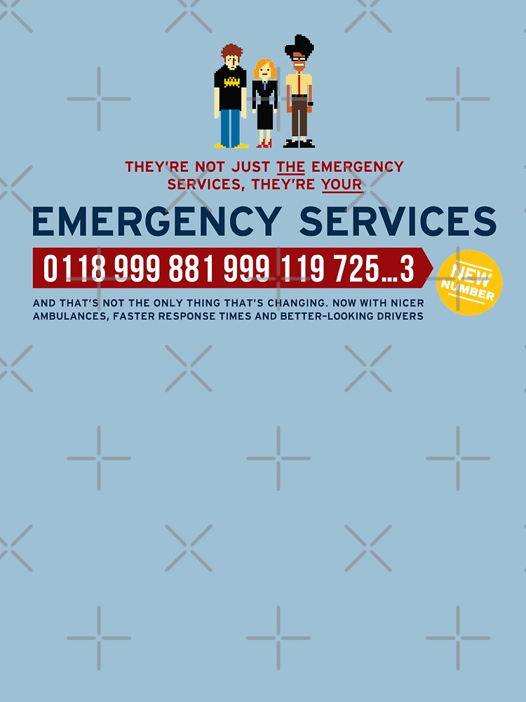 "IT Crowd - Emergency Services" T-shirt for Sale by LivelyLexie ...