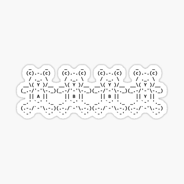 "Teddy bear ASCII art - Abby" Sticker for Sale by picodesign | Redbubble