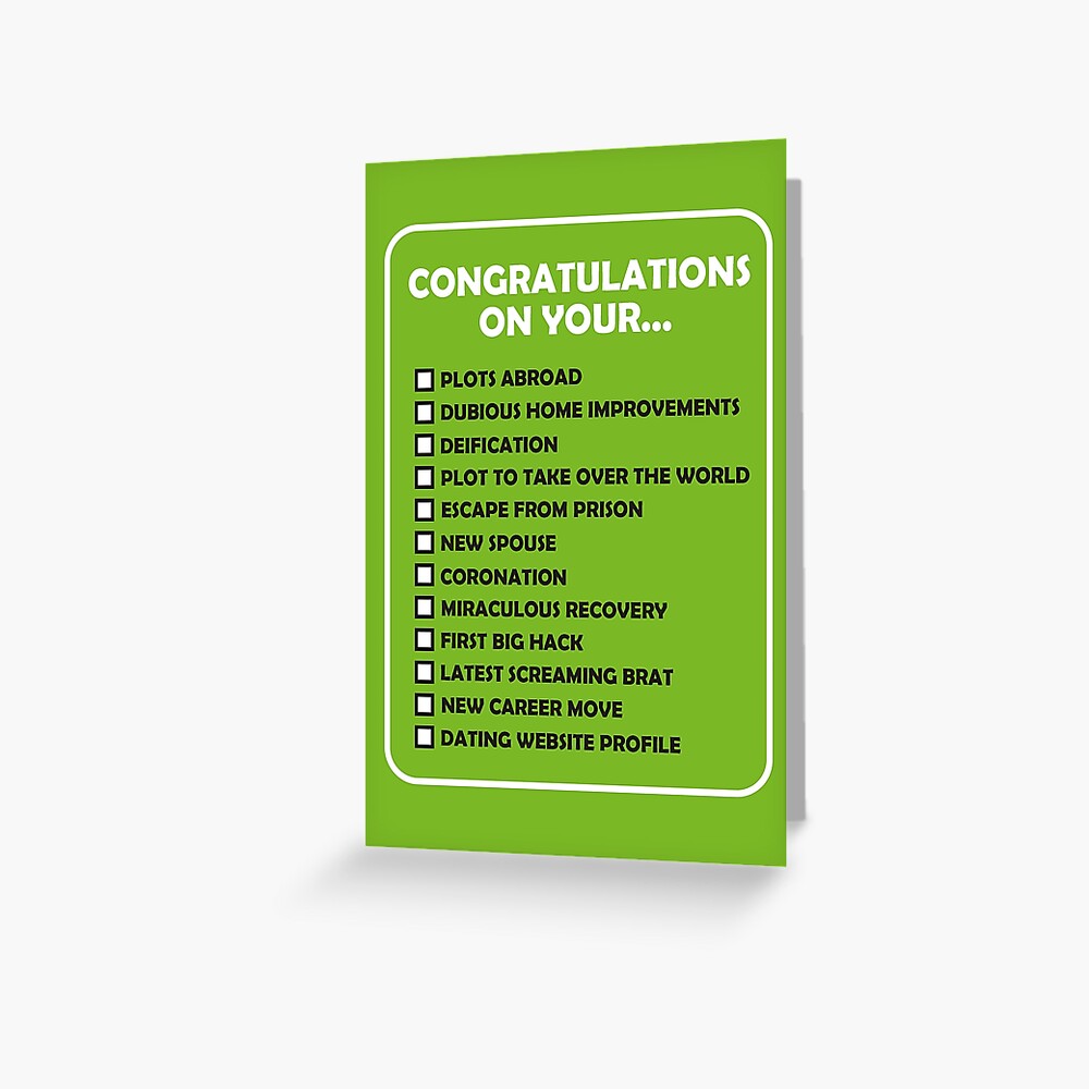 "Congratulations on Your... multiple choice" Greeting Card by QueenHare ...