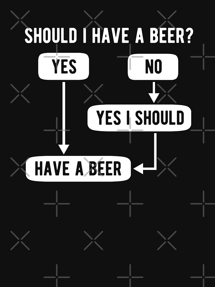 "Beer Flow chart - should I have a beer t-shirt" T-shirt for Sale by ...