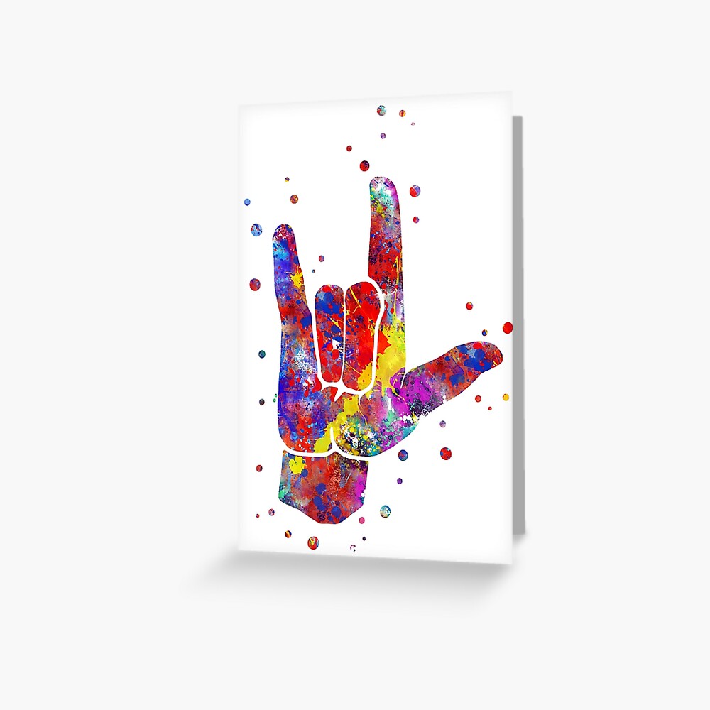 Tarjetas de felicitación «Te amo lenguaje de señas ASL, lenguaje de ...