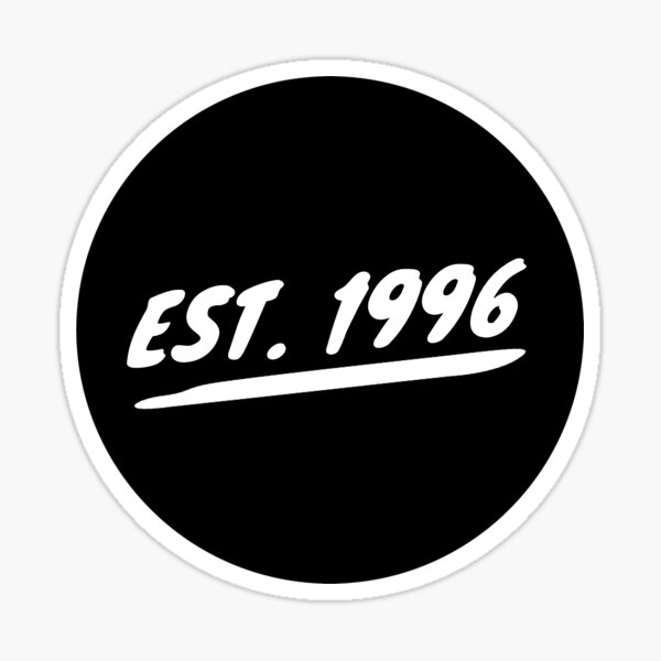 "EST 1996 sticker" Sticker by jschools | Redbubble