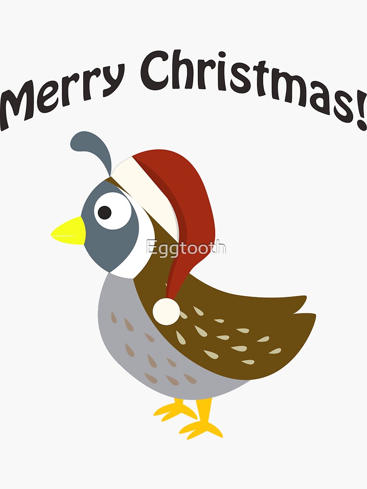 "Merry Christmas! Santa Quail" Sticker for Sale by Eggtooth | Redbubble