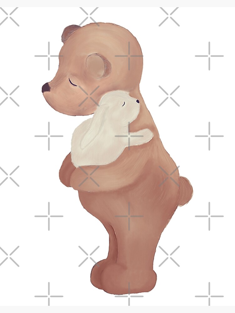 "Hugging bear and bunny rabbit" Metal Print for Sale by StudioCamomille ...