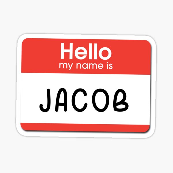 Jacob Name Stickers | Redbubble
