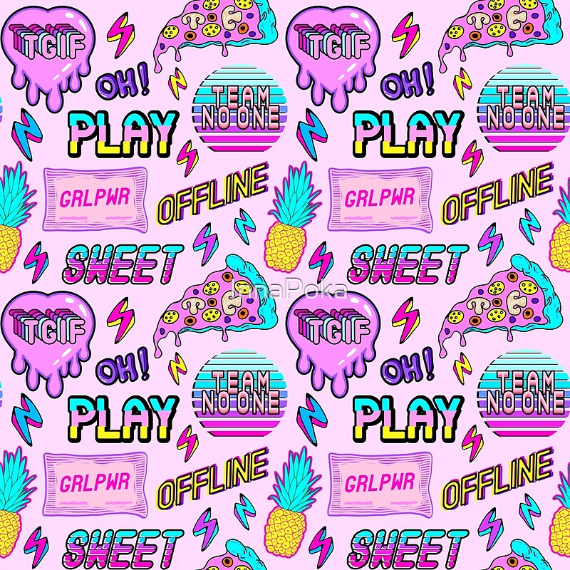 "Pink Offline (stickers pattern)" by InnaPoka | Redbubble