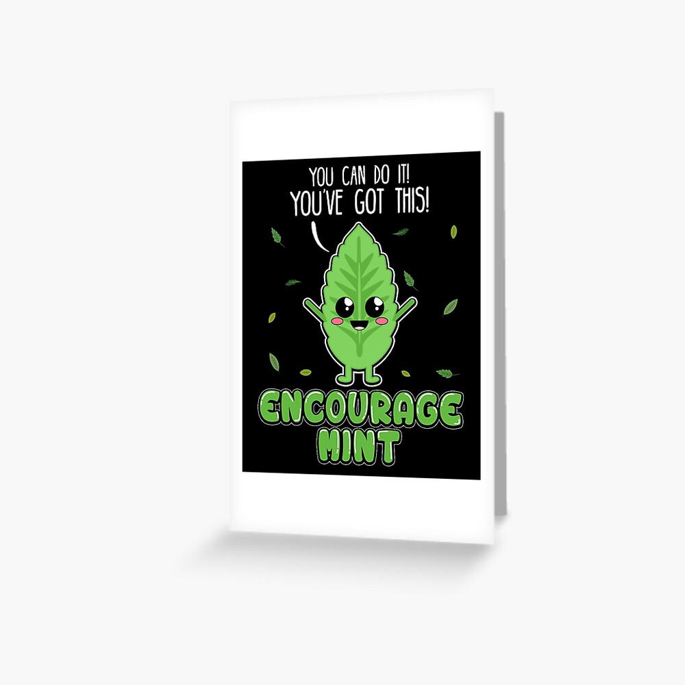 "Encouragemint Cute Mint Leaf Positive Encouragement Motivation ...
