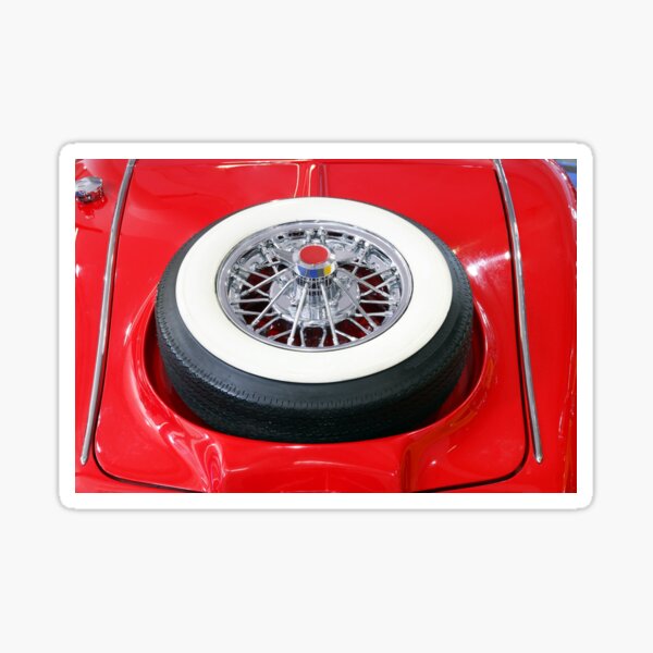 "backside of oldtimer car with spare tire" Sticker for Sale by goceris ...