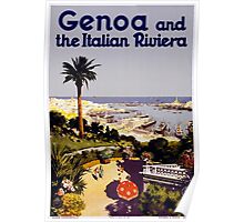 "Vintage Genoa Italy Italian Riviera Travel Advertisement Art Posters ...
