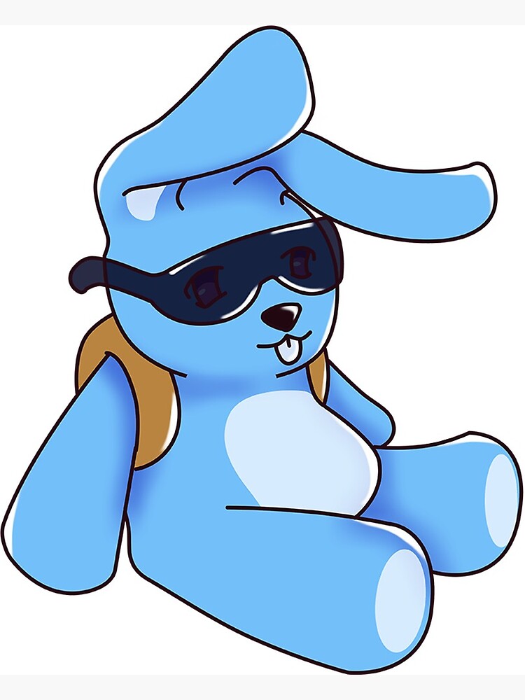 Lámina metálica «Lindo conejito azul de dibujos animados» de Kaidolen ...