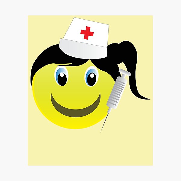 Impression photo « Costume d'infirmière Emoji souriant | Sourire Emoji ...