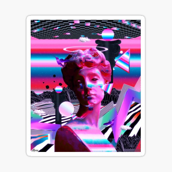 "Birds Vaporwave" Sticker by klarensArt | Redbubble