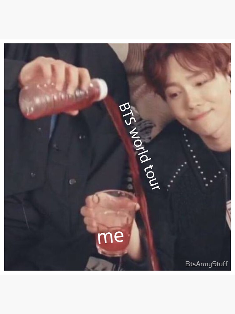 "BTS world tour meme" Sticker by BtsArmyStuff | Redbubble