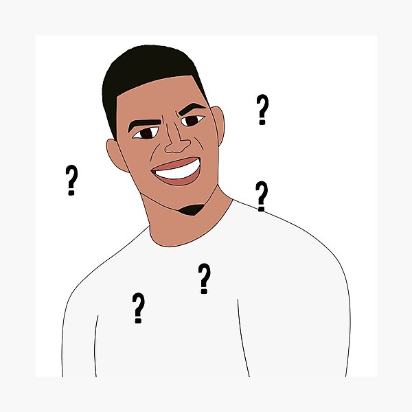 Lámina fotográfica «Nick Young Meme con signos de interrogación de ...