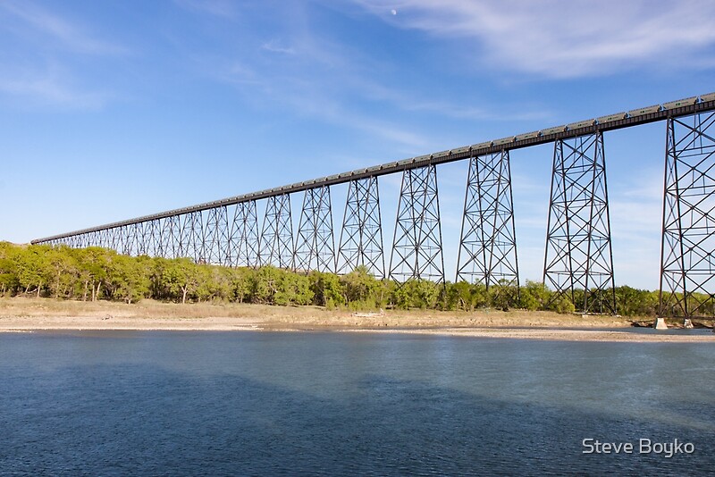 "Potash Cars Crossing the High Level Bridge" by Steve Boyko | Redbubble