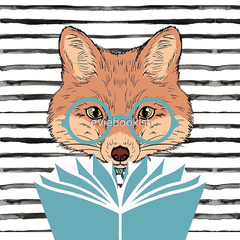 "Reading Fox" by eviebookish | Redbubble