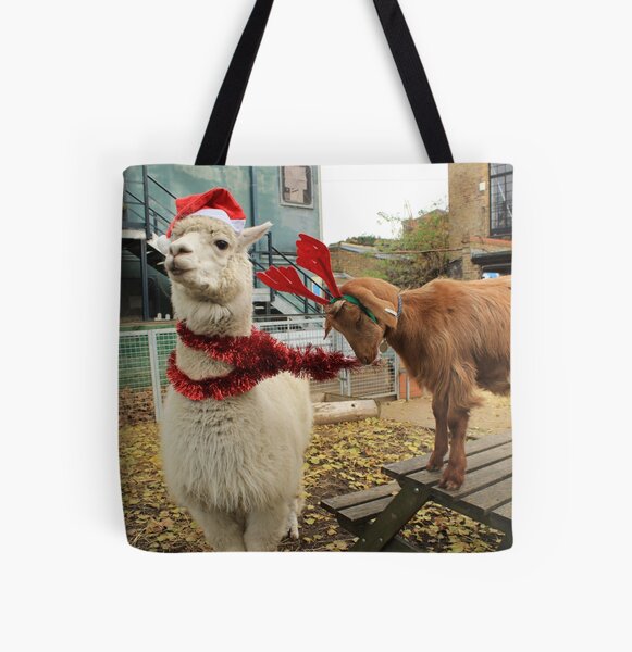 "Vauxhall City Farm - Alpaca & Goat, Christmas (Jerry & Barney)" Tote ...