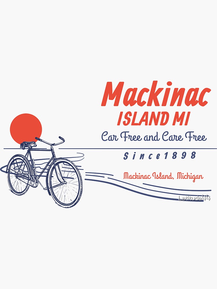 "Mackinac Island Michigan Bicycle Sunset" Sticker for Sale by ...