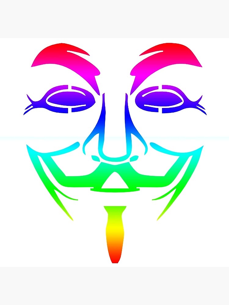 "Anonymous Mask Rainbow Multi Colored " Throw Pillow for Sale by ...
