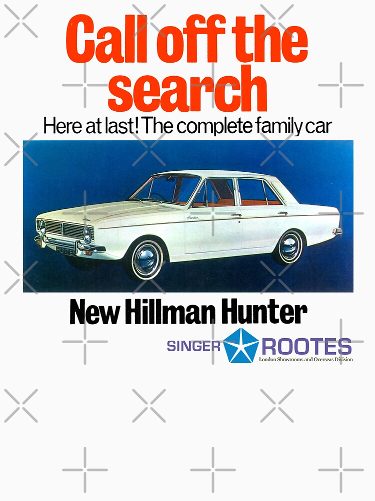 "HILLMAN HUNTER" T-shirt for Sale by ThrowbackMotors | Redbubble ...