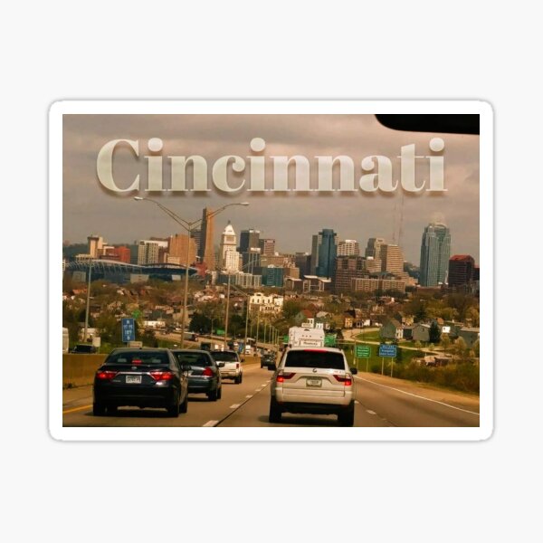 "Cincinnati Skyline" Sticker for Sale by Poptographix | Redbubble
