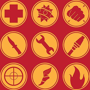 "Team Fortress 2 Team Badges (RED Team)" Sticker by Chloé Fortin Côté ...